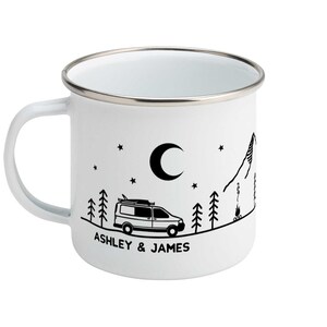 Personalised Vanlife Mug Campervan Enthusiast Gift Customized Enamel ...