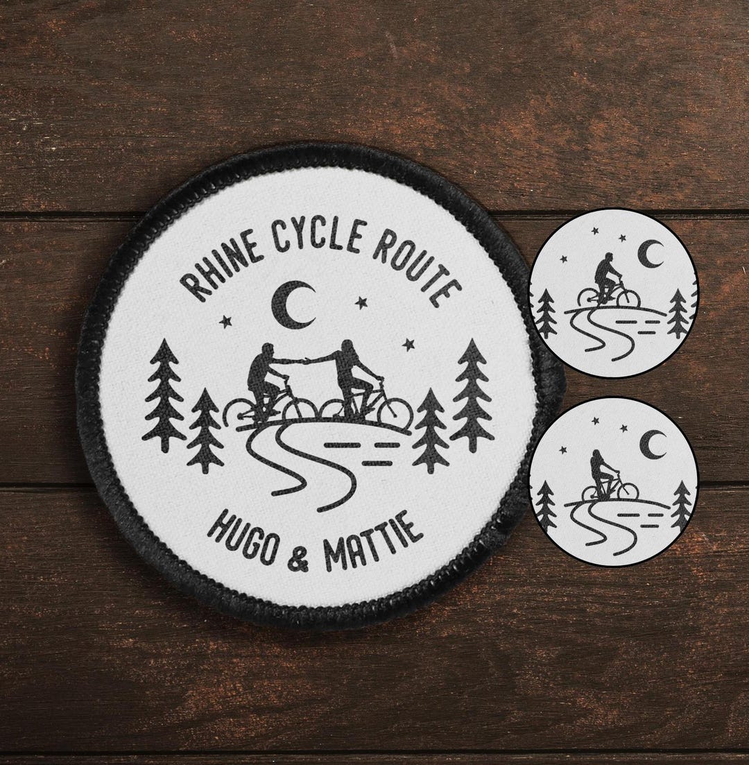 Customisable Cycling Trip Printed Patch Cyclist Milestone Personalised ...