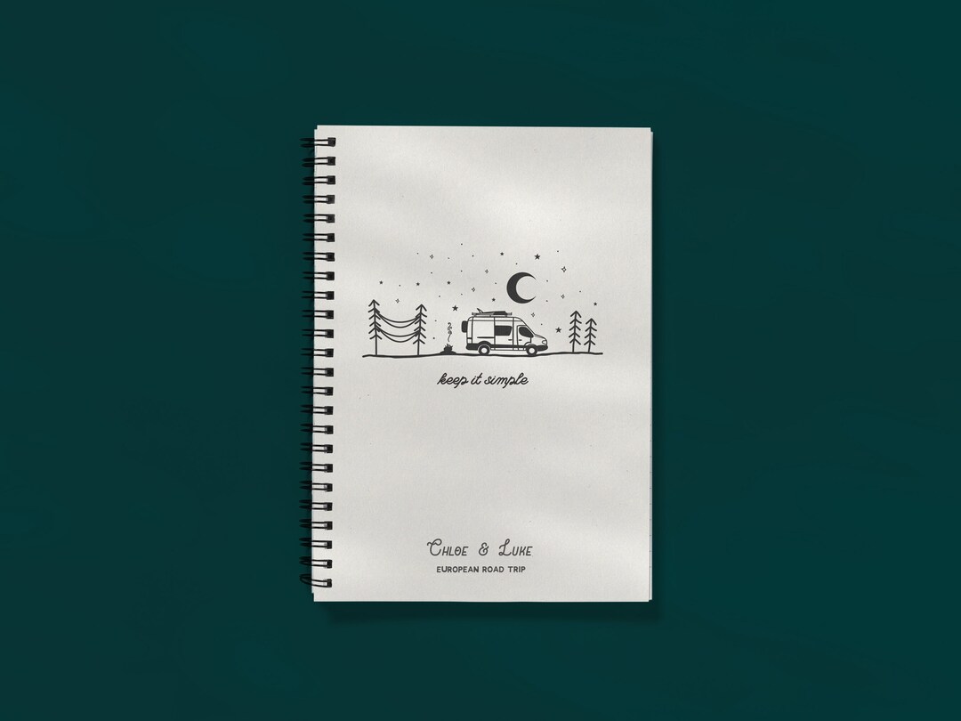 Personalised Camping Notebook Custom Adventure Quote Road Trip Gift ...
