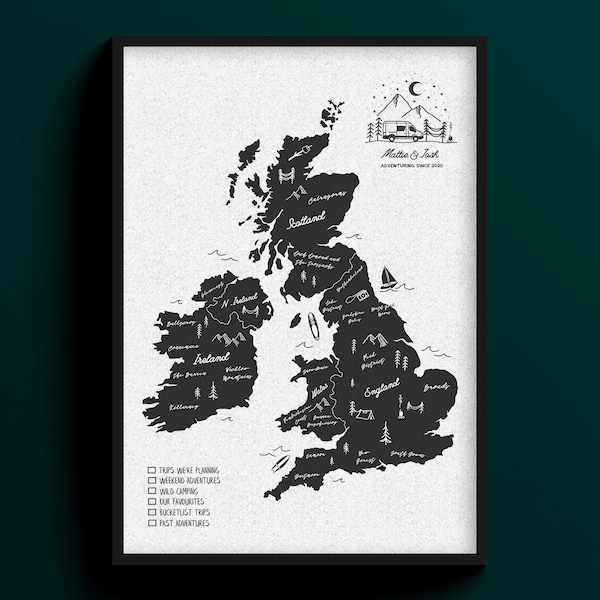 Uk Map Pin Board - Etsy UK