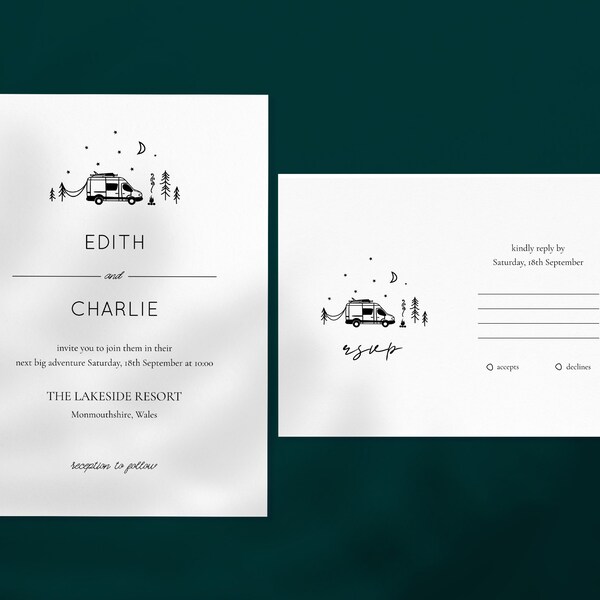 Campervan Wedding Invitation - Etsy