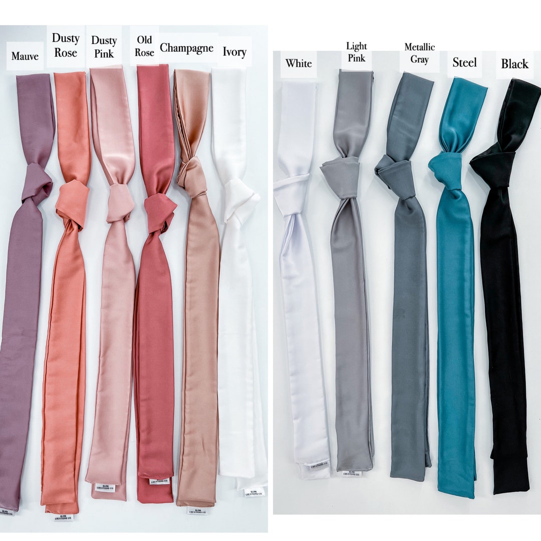 Minimalist Silk Skinny Neck Scarf Neckerchief, Retro Silk Scarf for ...