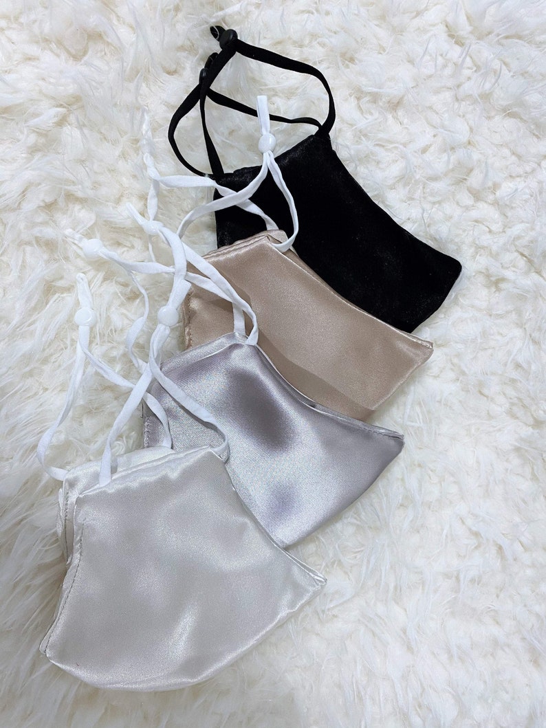 Silky Satin Classy Face Masks 2layers With Nose Wire and | Etsy