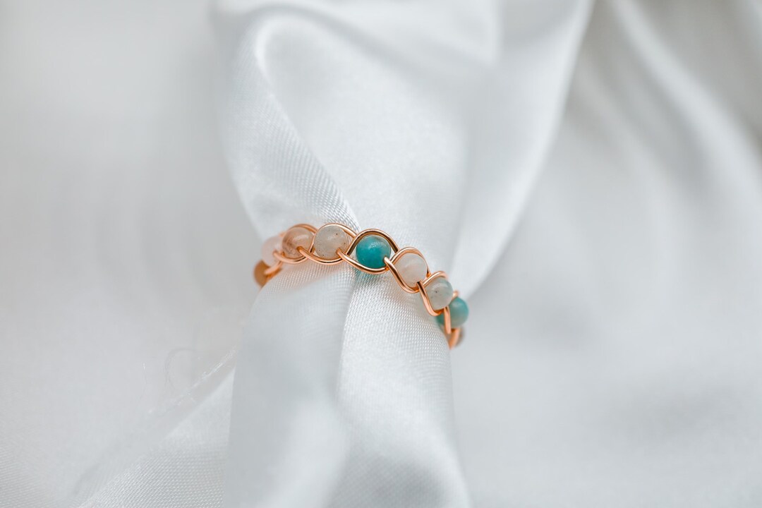 Amazonite Custom Dainty Crystal Ring, Unique Crystal Gemstone Rings ...