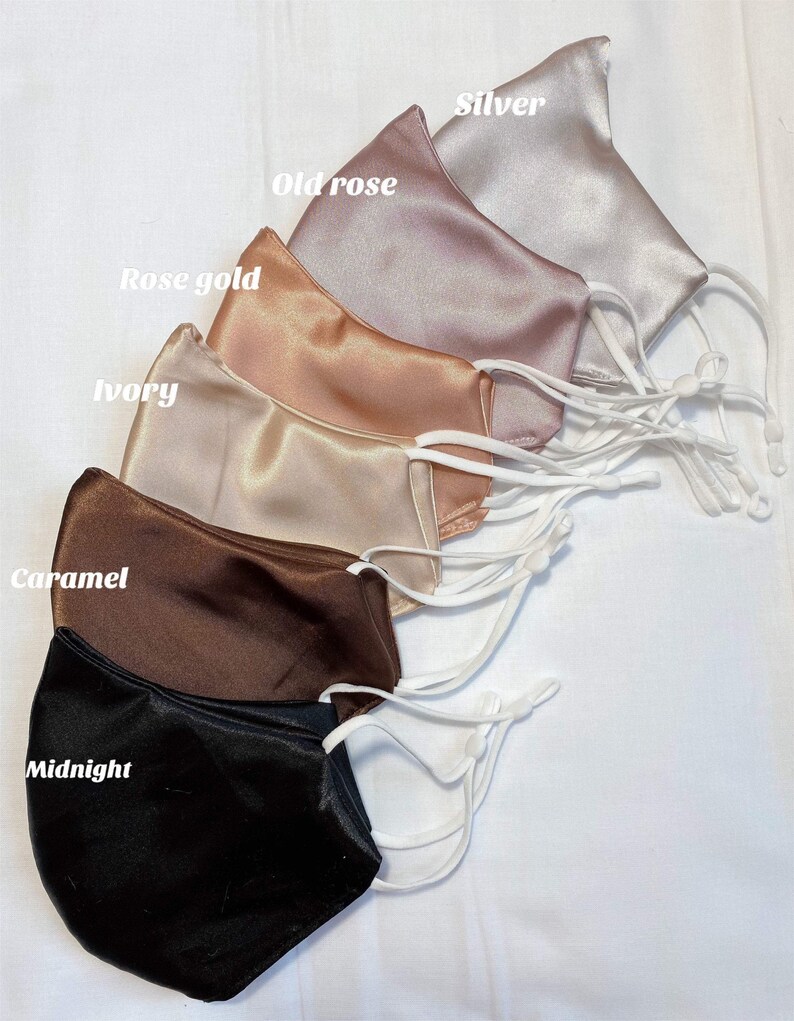 Silky Satin Classy Face Masks 2layers With Nose Wire and | Etsy