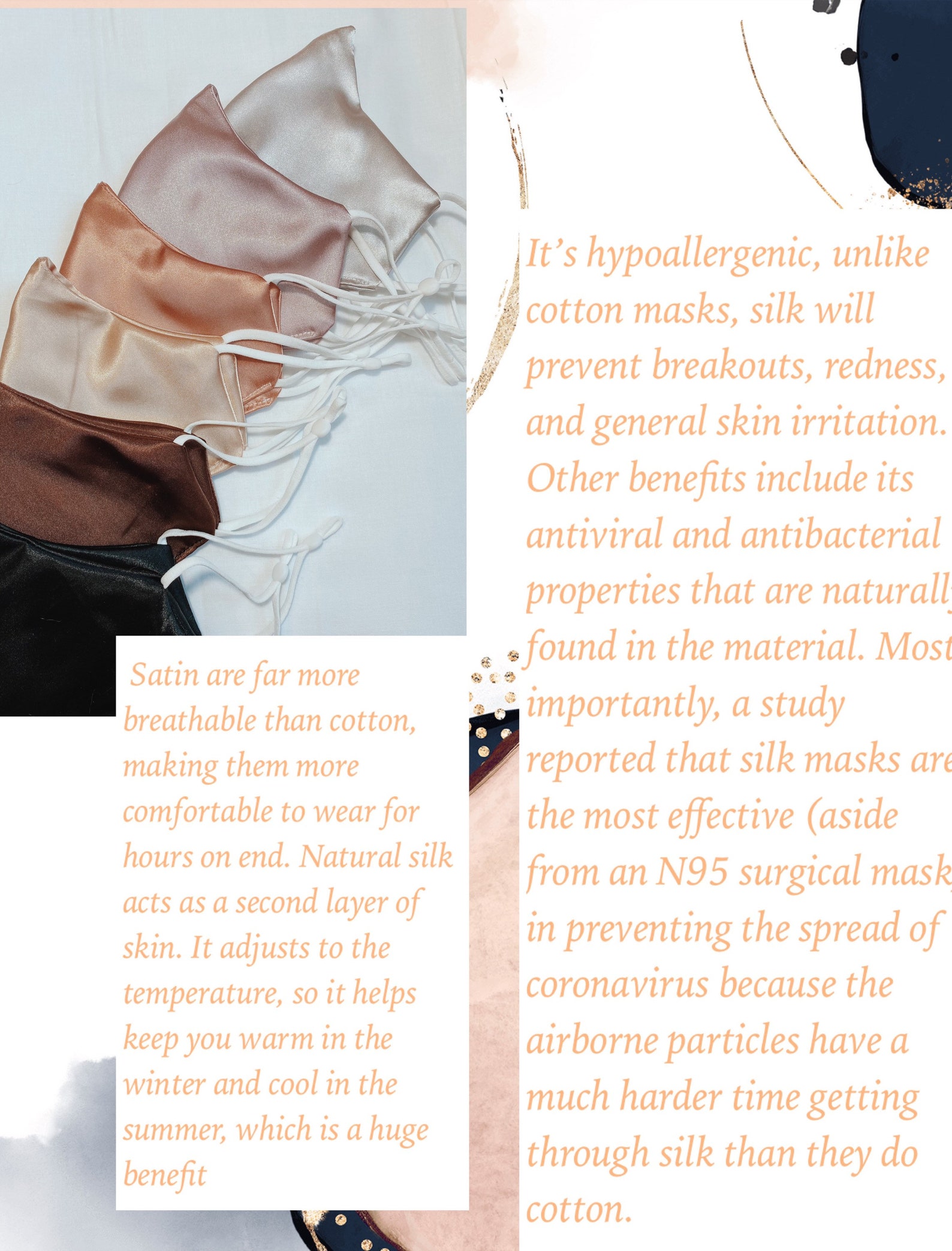 Silky Satin Classy Face masks 2layers with nose wire and | Etsy