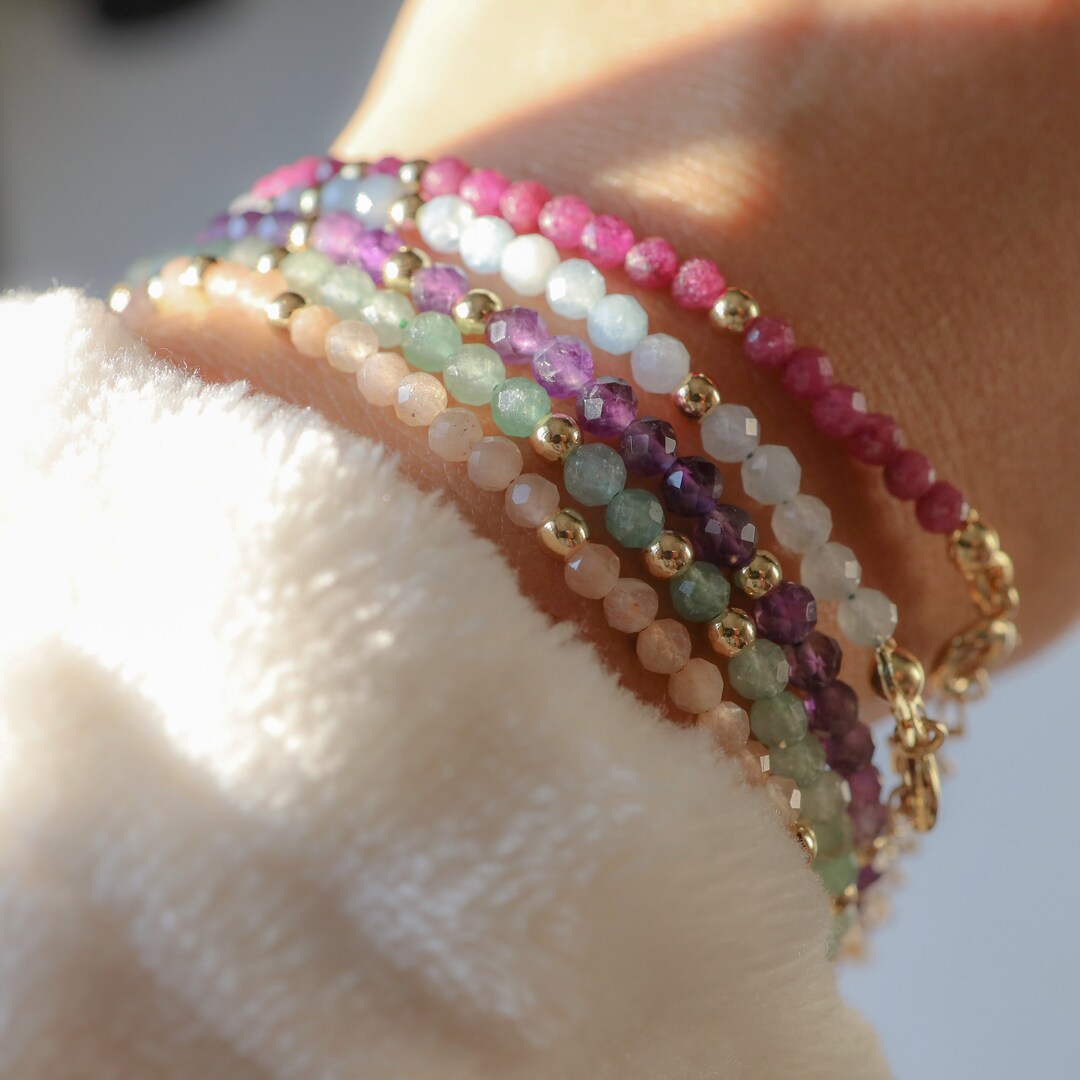 Tiny Beaded Bracelet Crystal, Beaded Dainty Bracelet, Trendy Bracelet ...
