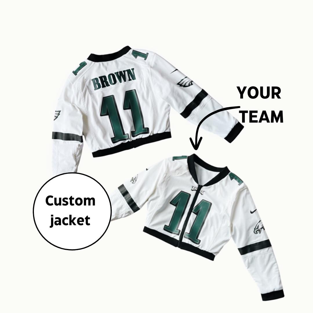 Custom Football Bomber Jacket Custom NFL Jersey Jacket Gameday Outfit ...