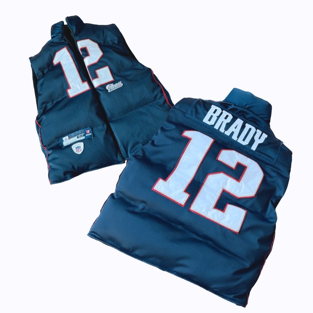 Tom Brady Patriots Puffer Vest Brady 12 Jersey Patriots Football Puffer ...