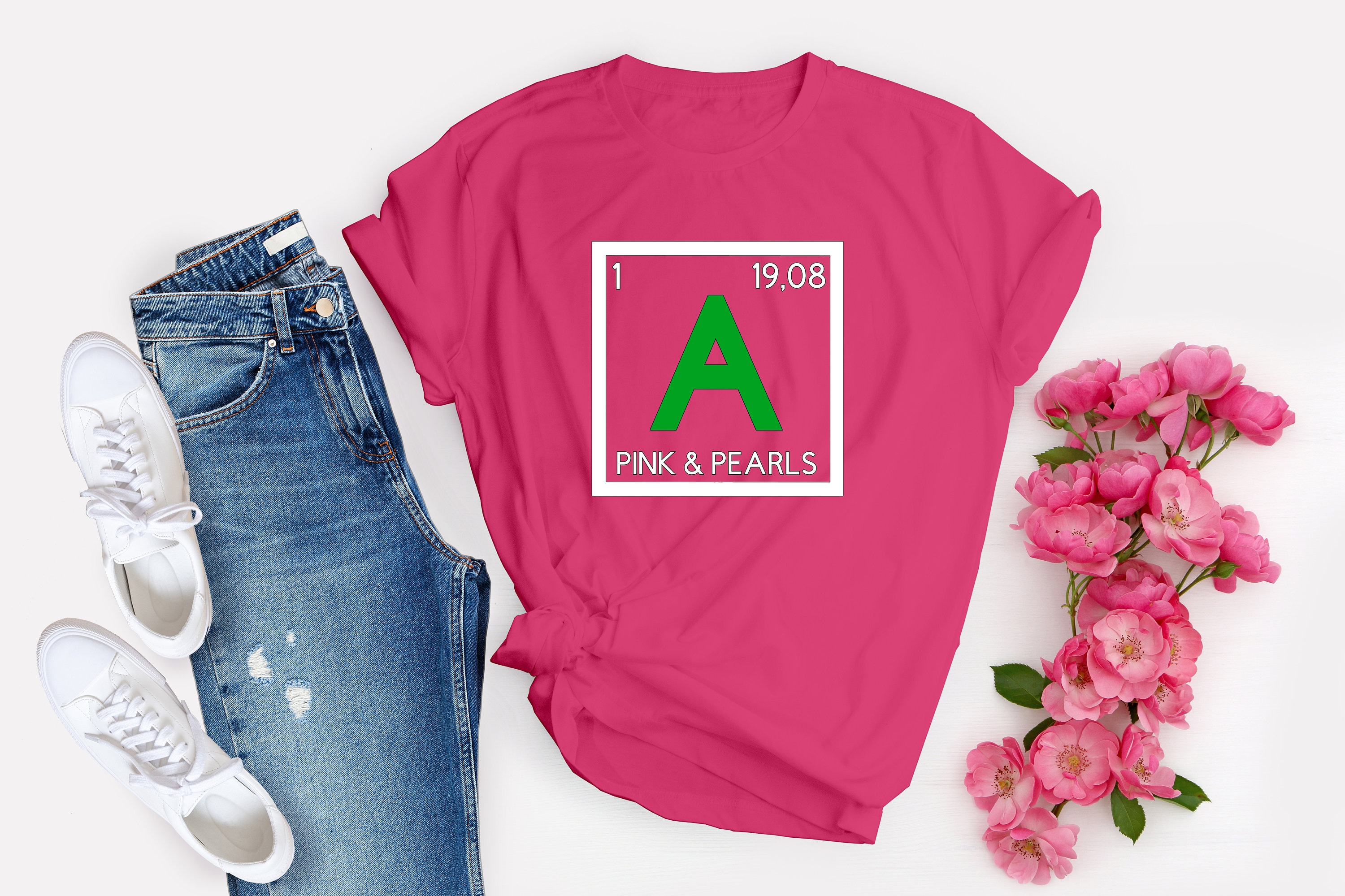 AKA AKA Pink & Pearls Element T-shirt - Etsy