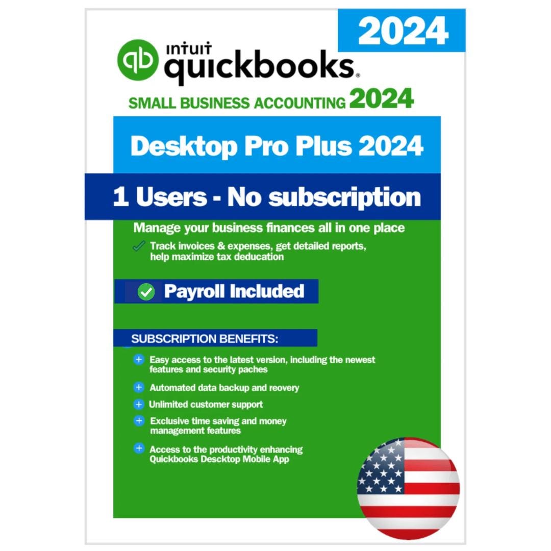 Quickbooks Desktop Pro Plus 2024 | 1 User With Payroll - Etsy