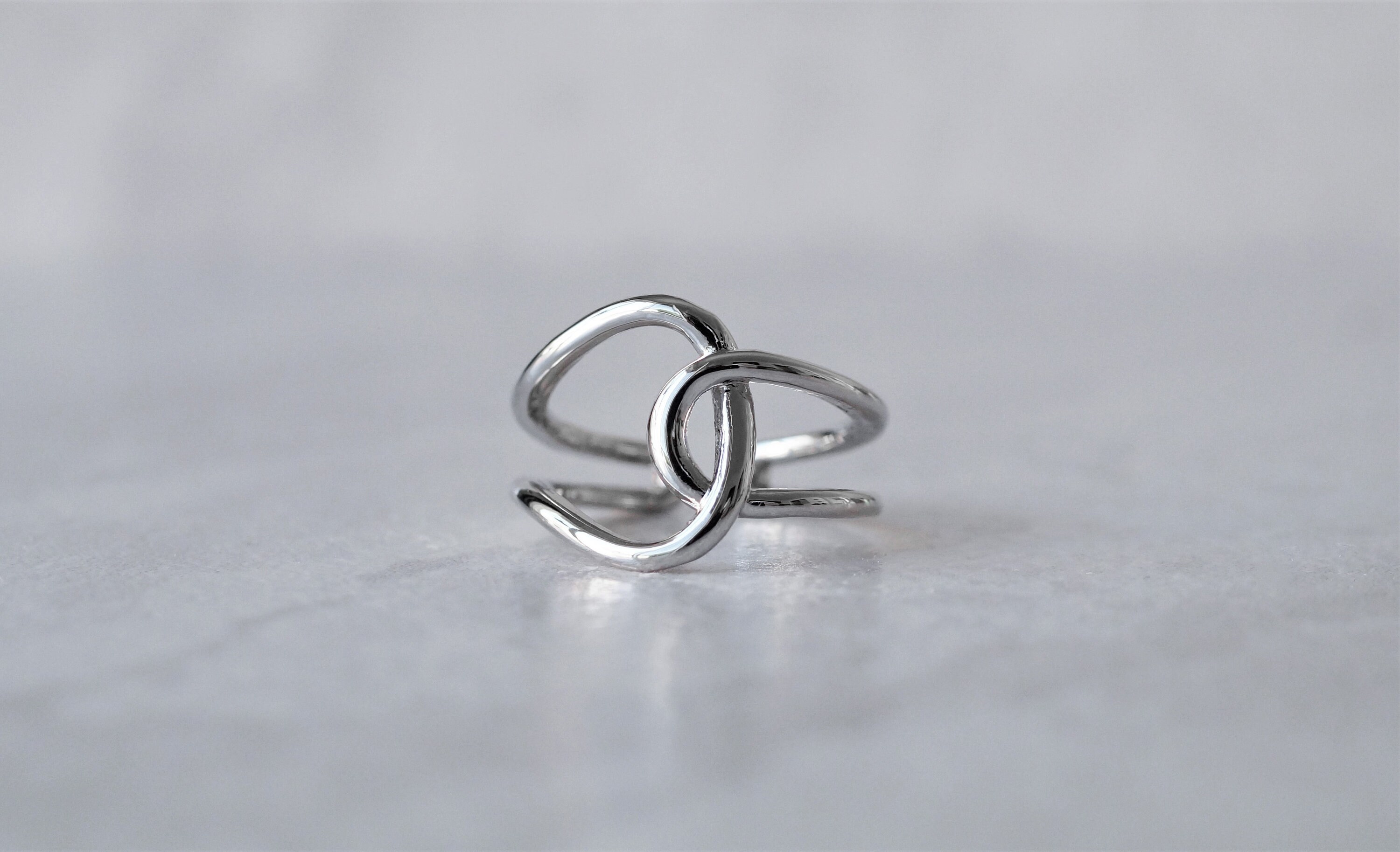 925 Sterling Silver Twirl Ring Stacking Ring Minimalist | Etsy
