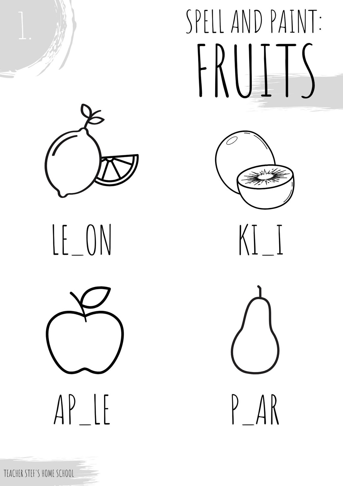 Teacher Created Spelling Painting Worksheet for Kids Coloring - Etsy