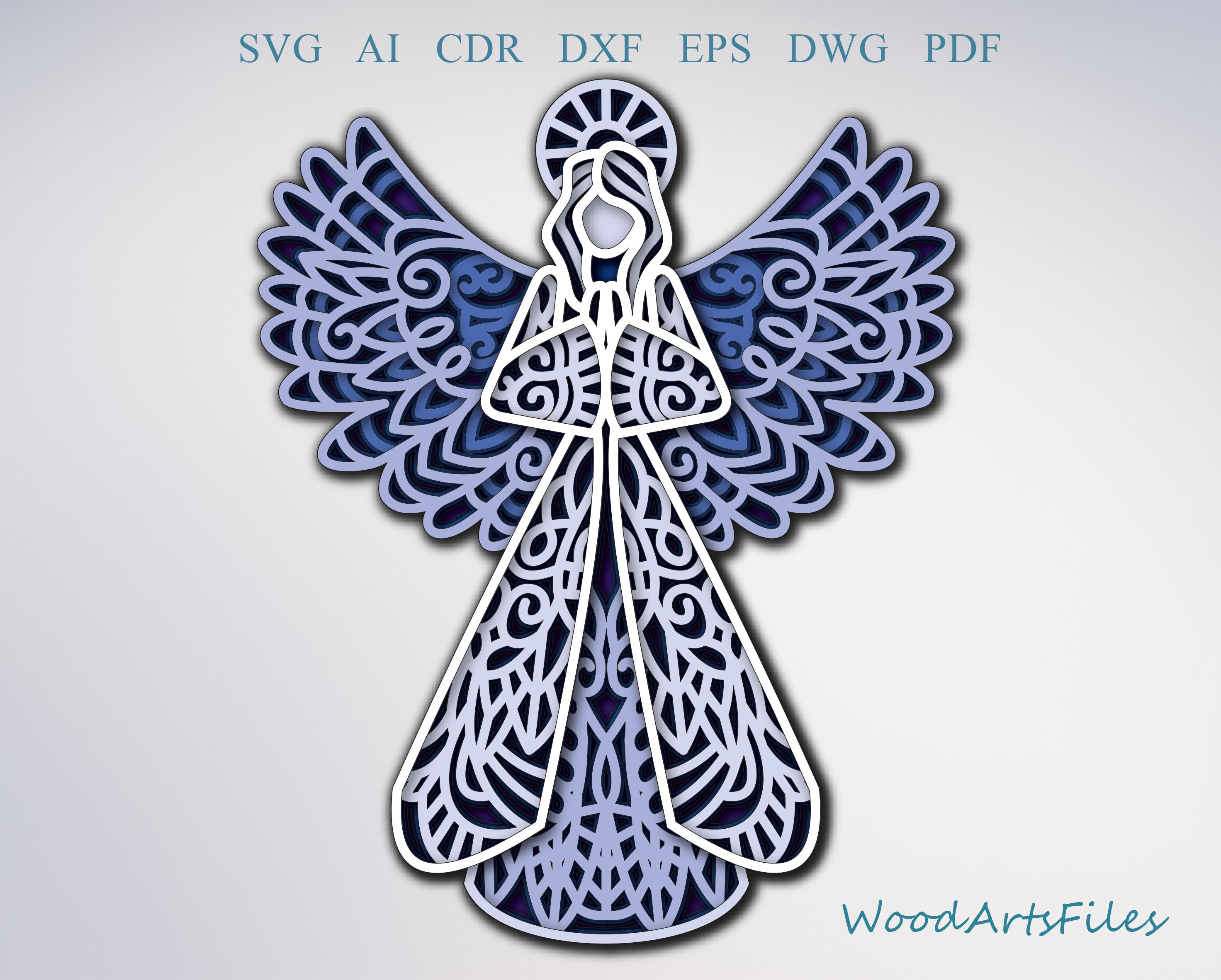 Angel Digital File Laser Cut File Angel Svg Multilayer Etsy