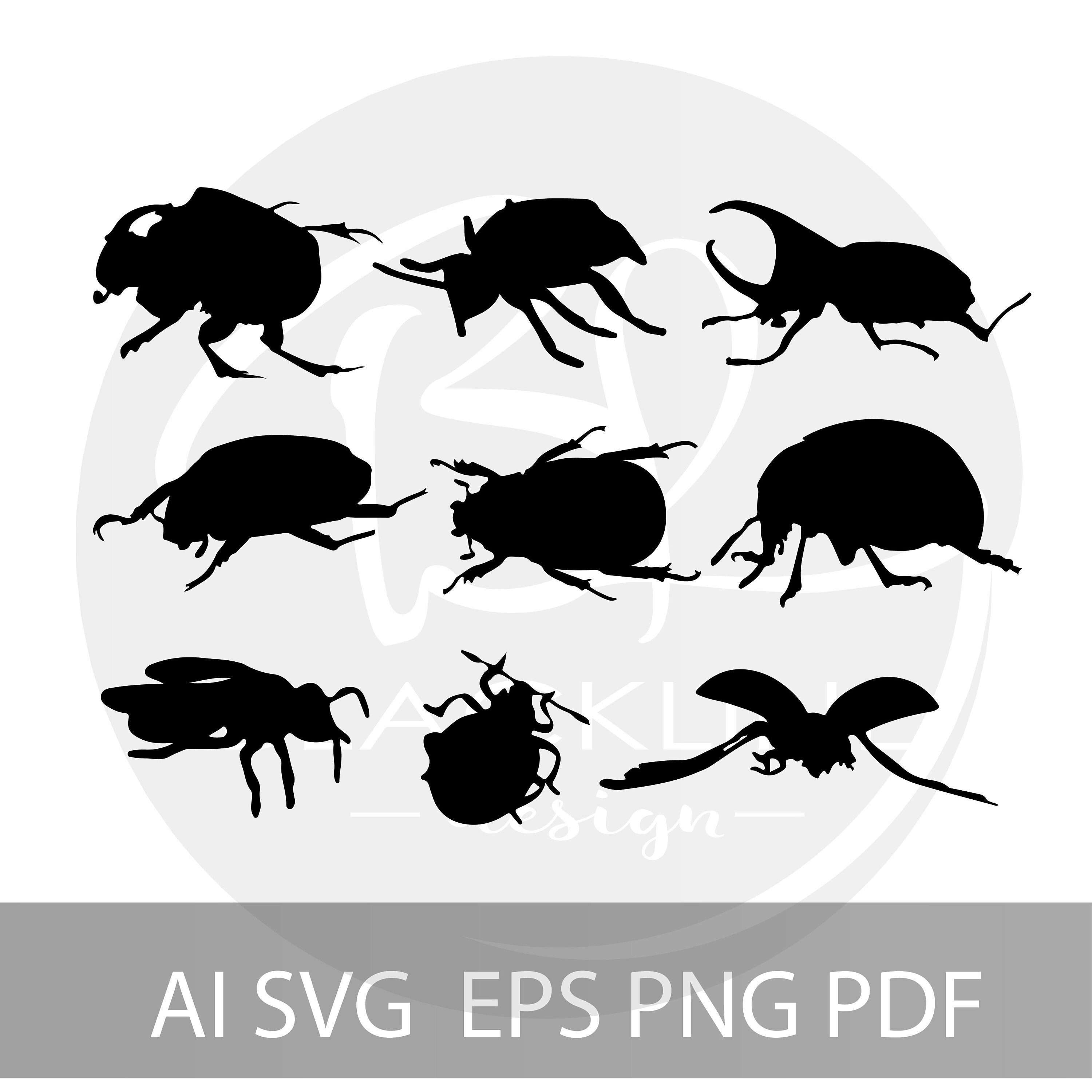 Different Bugs Silhouette Vector Files ai Svg Eps Pdf - Etsy