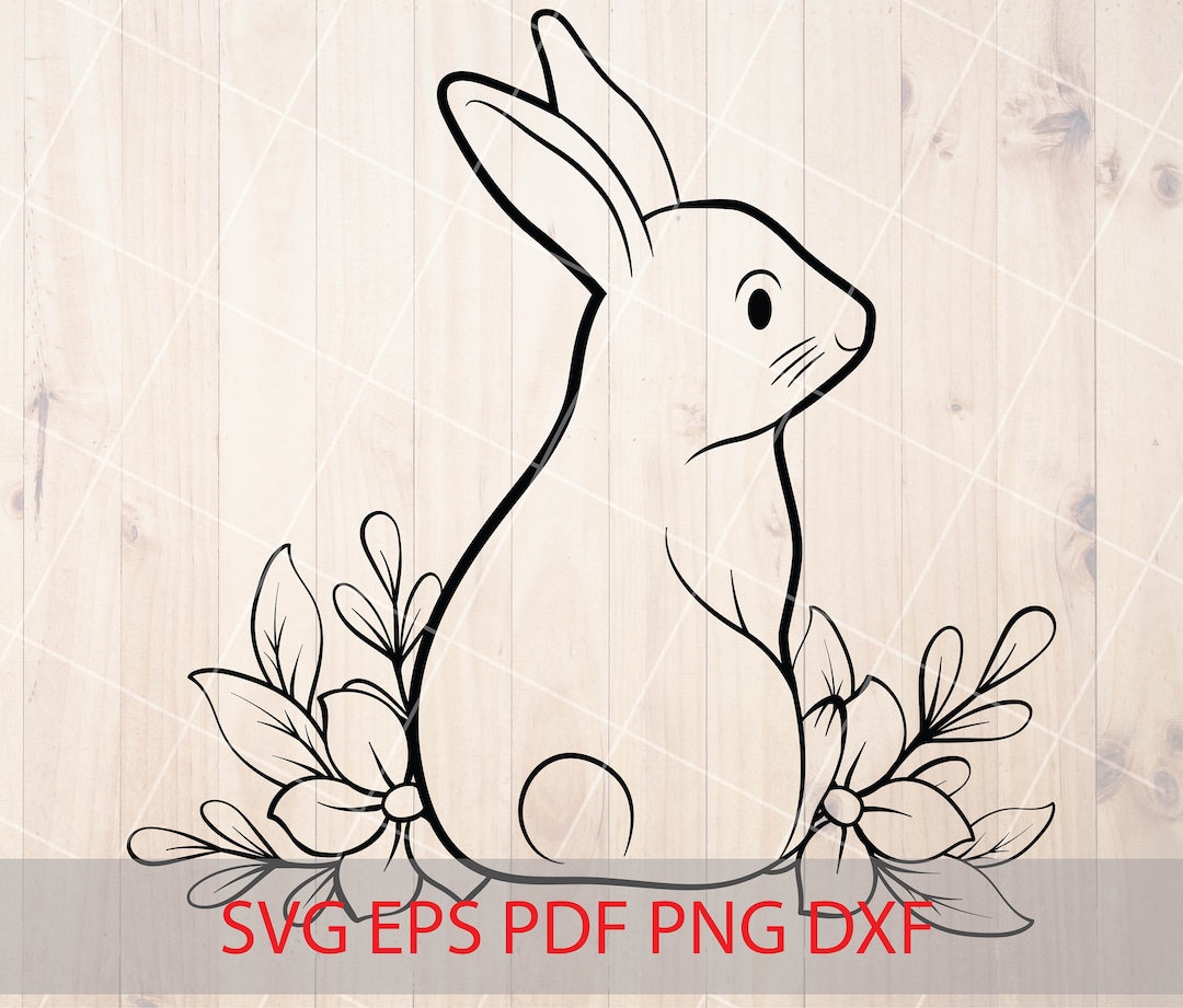 Easter Bunny Vector File for Wall Decals, T-shirts, Prints dxf, Svg ...