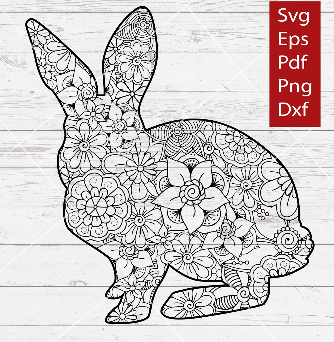 Zentangle Rabbit Decorative Drawing Vector Files for - Etsy