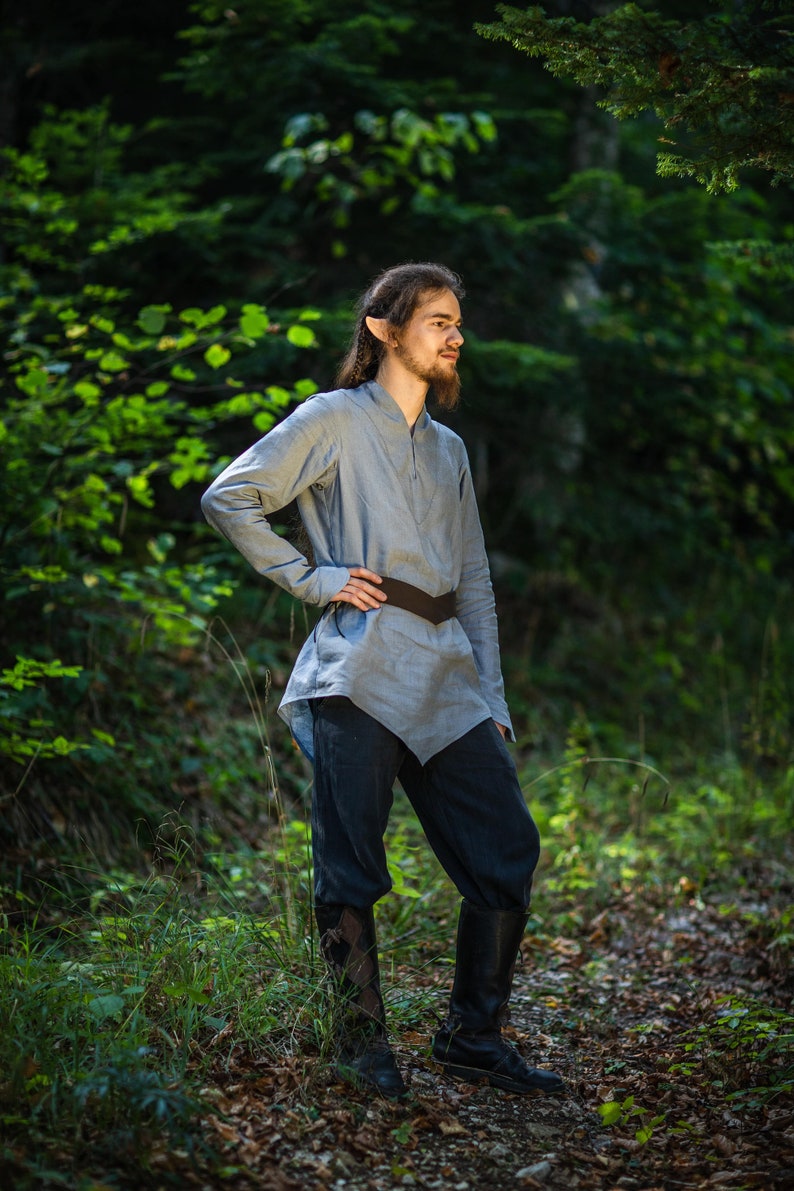 Elvish Tunic and Belt, Elegant Elven Shirt, Unisex Fantasy Costume, Men ...