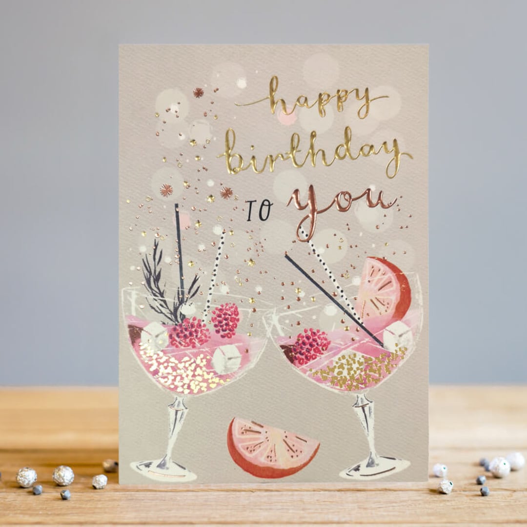 Happy Birthday Bubbly Fizzy Cocktail Drinks, Birthday Drinks Greeting ...