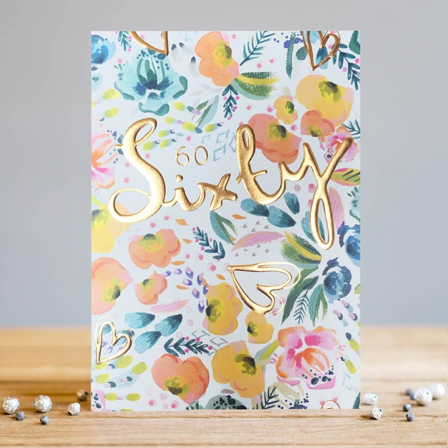 60th Birthday Funky Flowers Bright Floral 60 Today Happy - Etsy