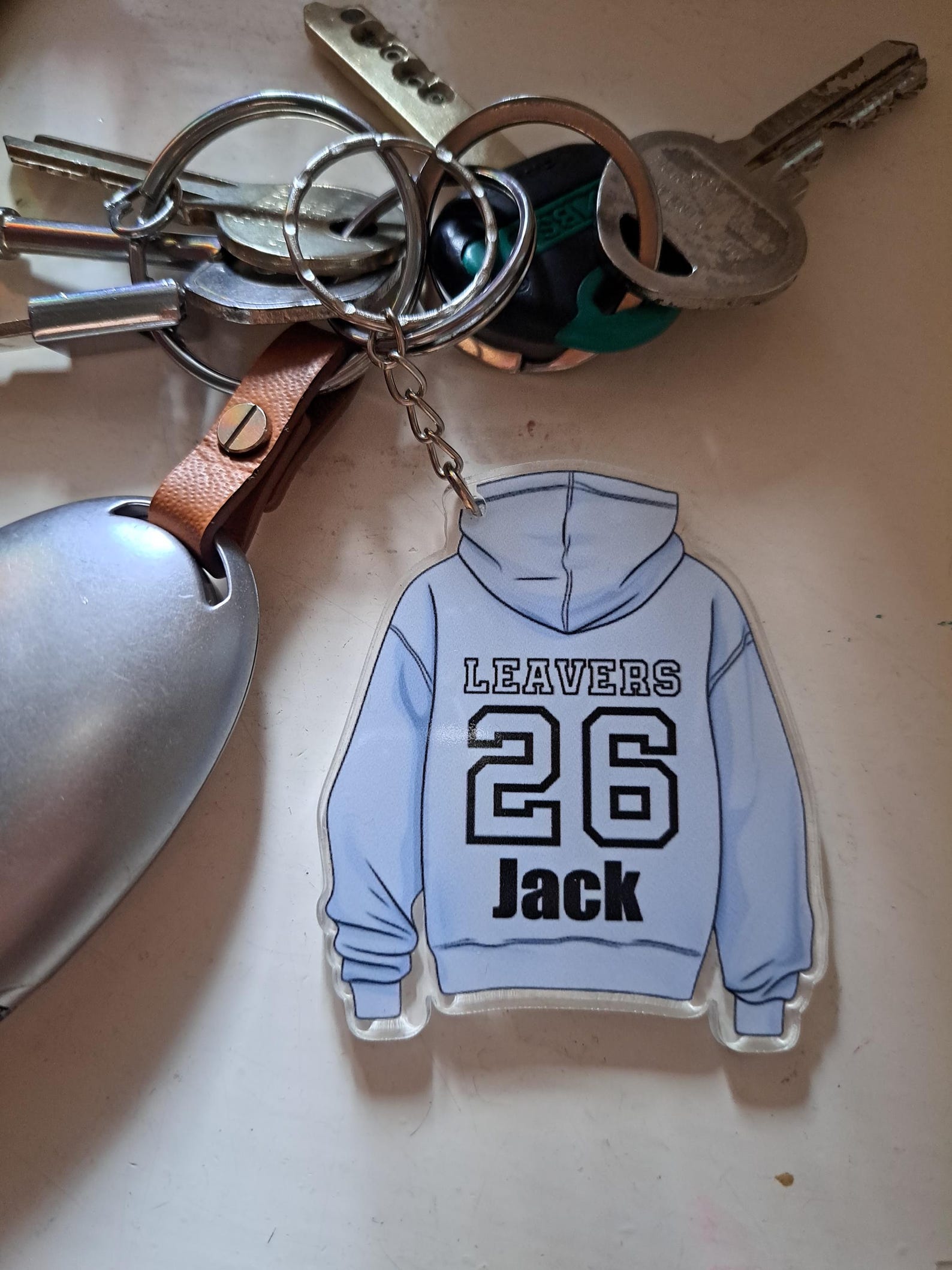 Leavers Hoodie Keyring 2026 Personalised Student Gift or School Name ...