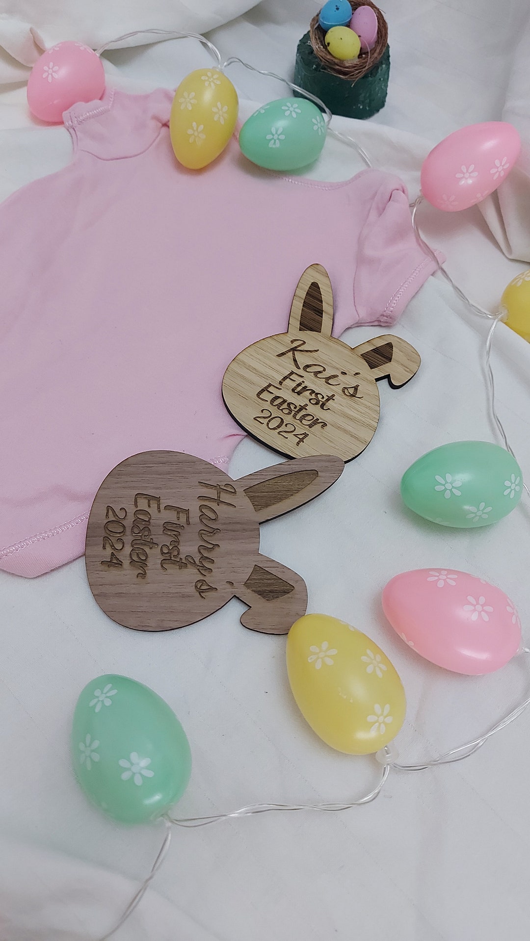 First Easter Bunny Plaque, Photo Prop, Personalised Keepsake, Name ...