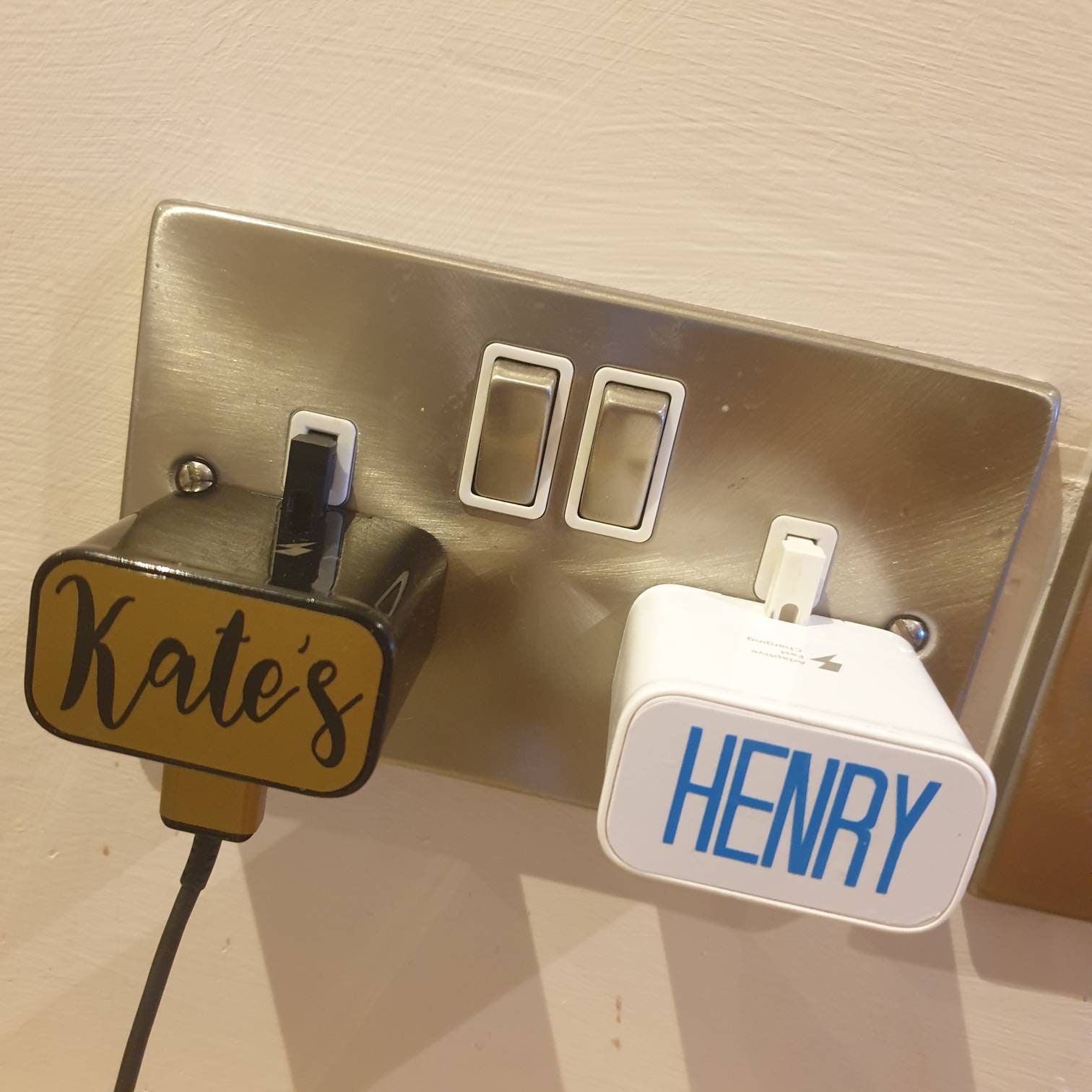 Personalised Phone Charger Plug Label, Samsung, Tech Stocking Filler ...