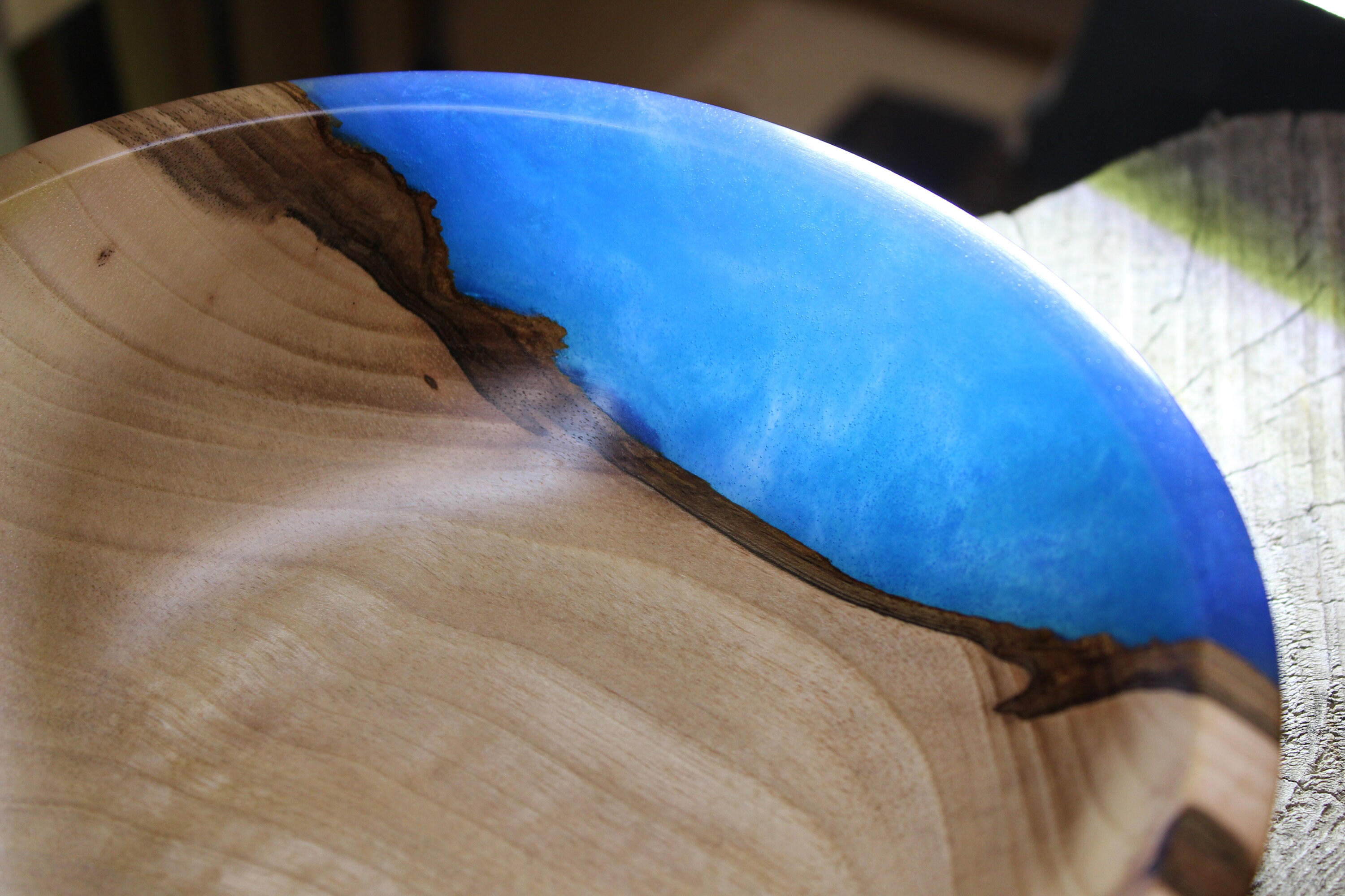 Walnut Epoxy Shell With Blue Epoxy Resin - Etsy UK