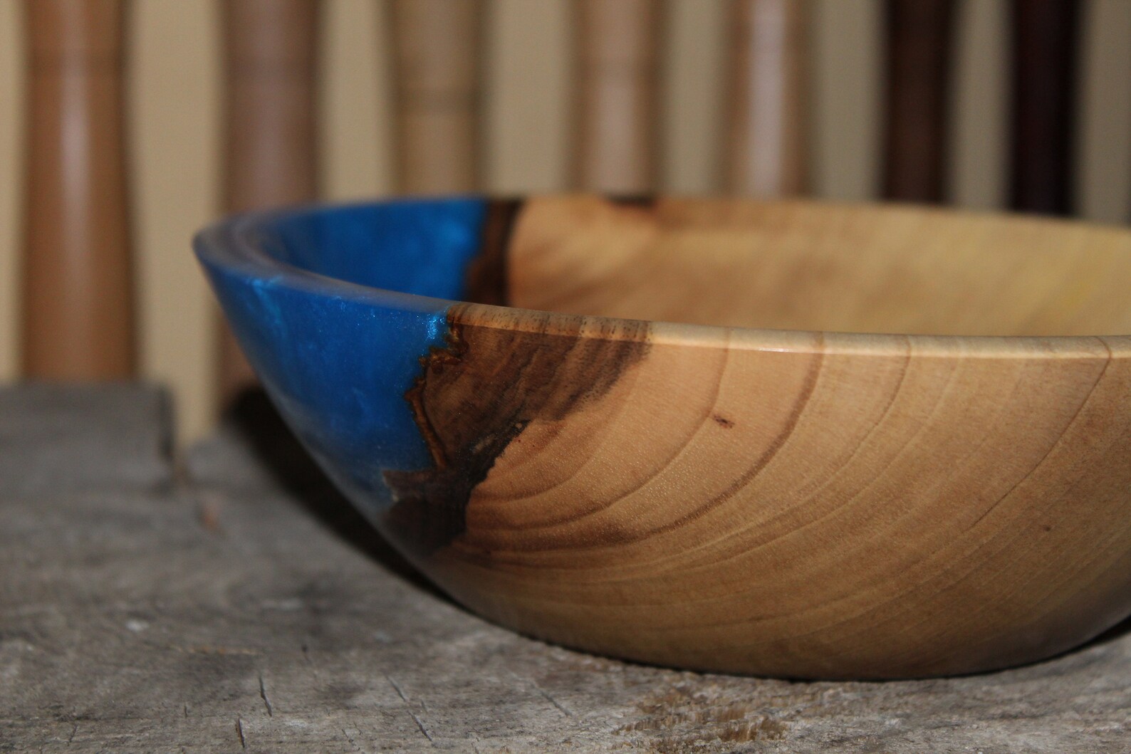 Walnut Epoxy Shell With Blue Epoxy Resin - Etsy UK