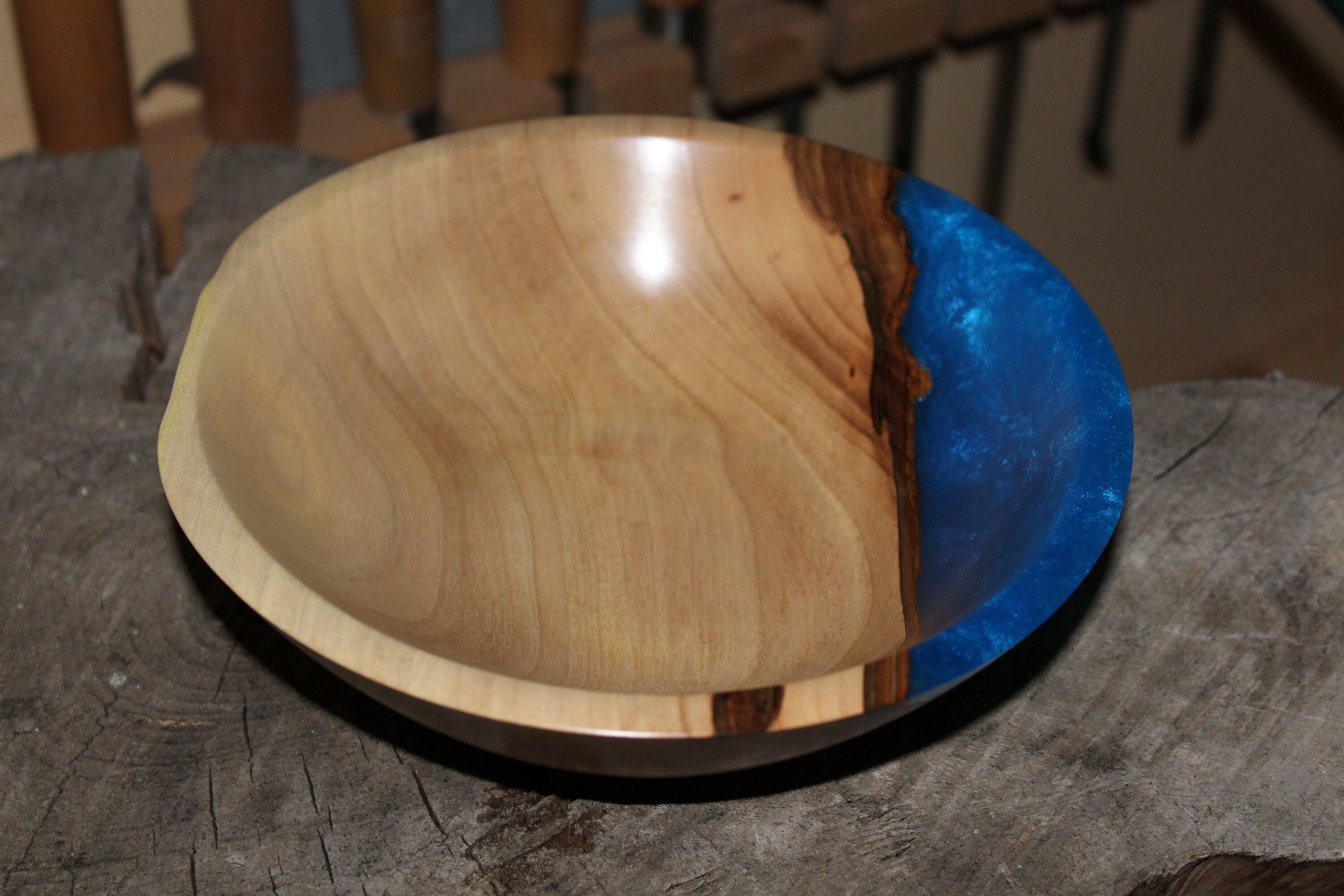 Walnut Epoxy Shell With Blue Epoxy Resin - Etsy UK