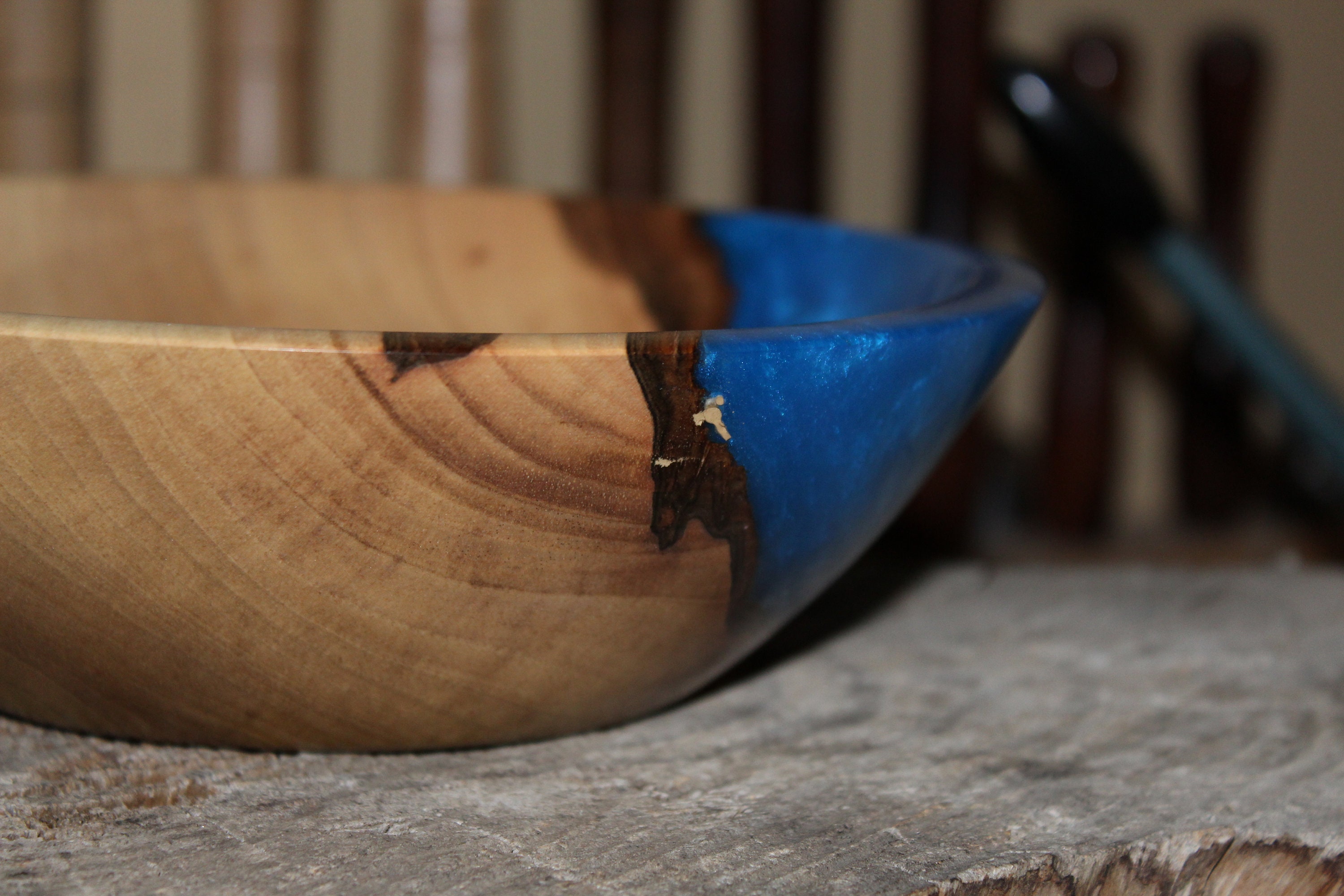 Walnut Epoxy Shell With Blue Epoxy Resin - Etsy UK