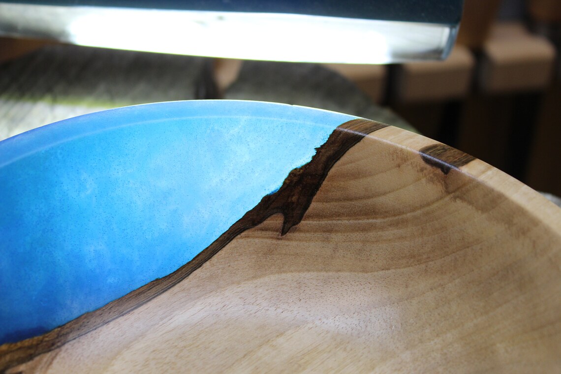 Walnut Epoxy Shell With Blue Epoxy Resin - Etsy UK