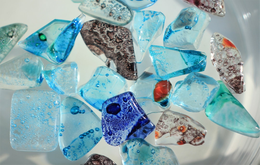 Glass Cabochons Irregular Shape Transparent Unique Blue Purple Red ...
