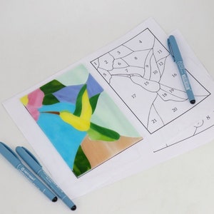 Mosaic Art Glass Tiles Hummingbird Composition With Flower Sharpened ...