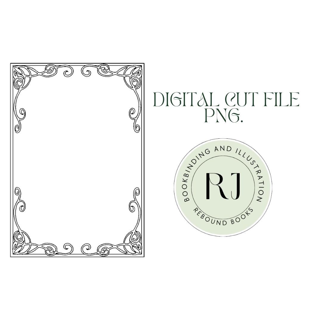 Bookbinding Cover PNG Cut File - Border / Front Cover - Etsy