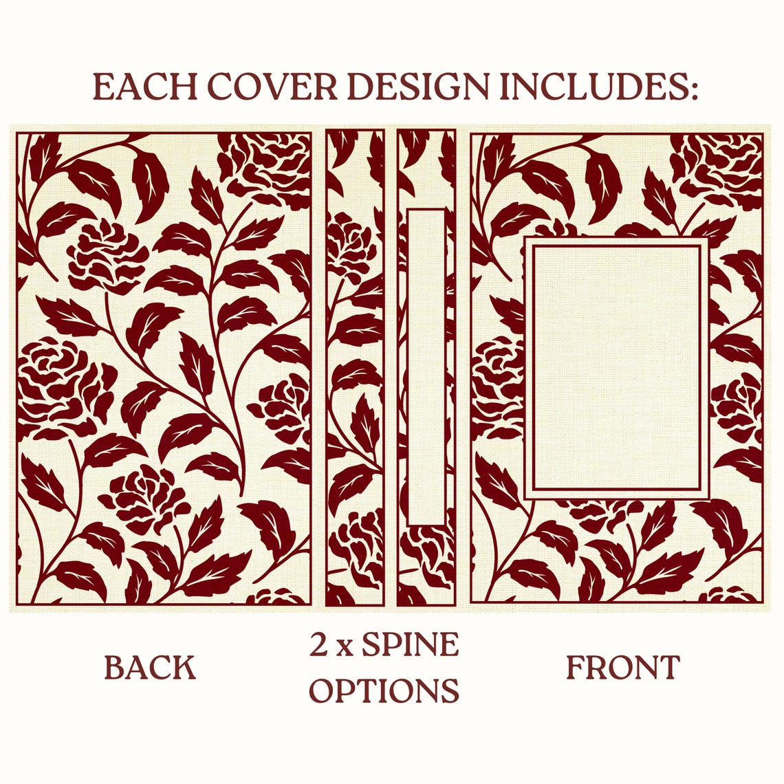 20 Bookbinding Covers, Floral Bundle - Fully Customisable With Spine ...