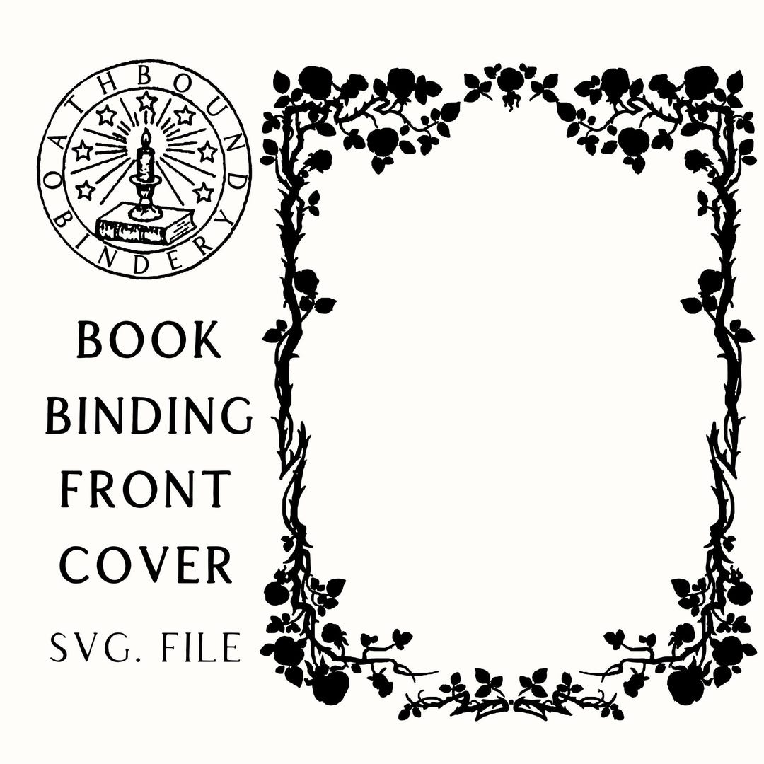 Floral Bookbinding Cover SVG Cut File - Vintage Rose Book Front Cover ...