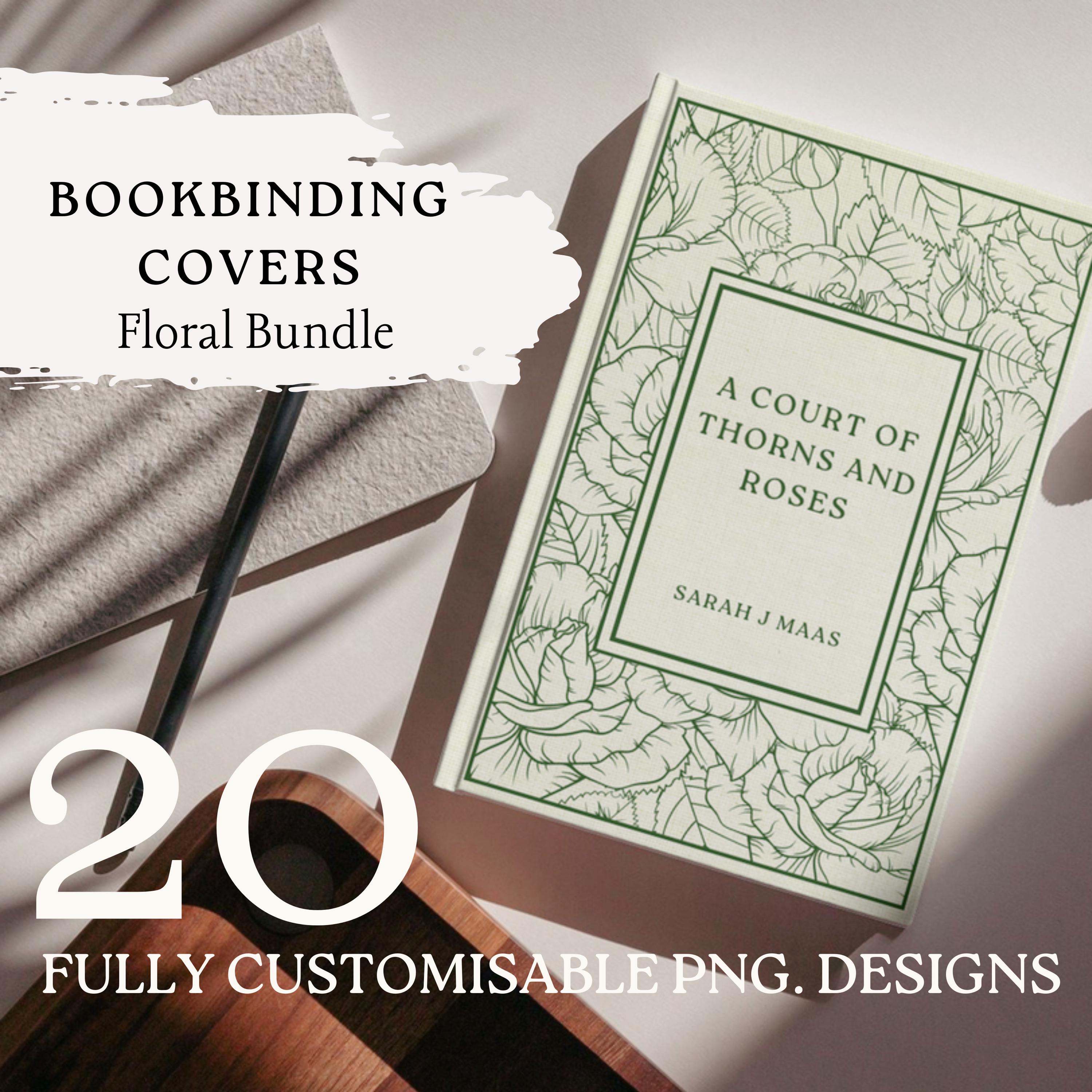 20 Bookbinding Covers, Floral Bundle - Fully Customisable With Spine ...