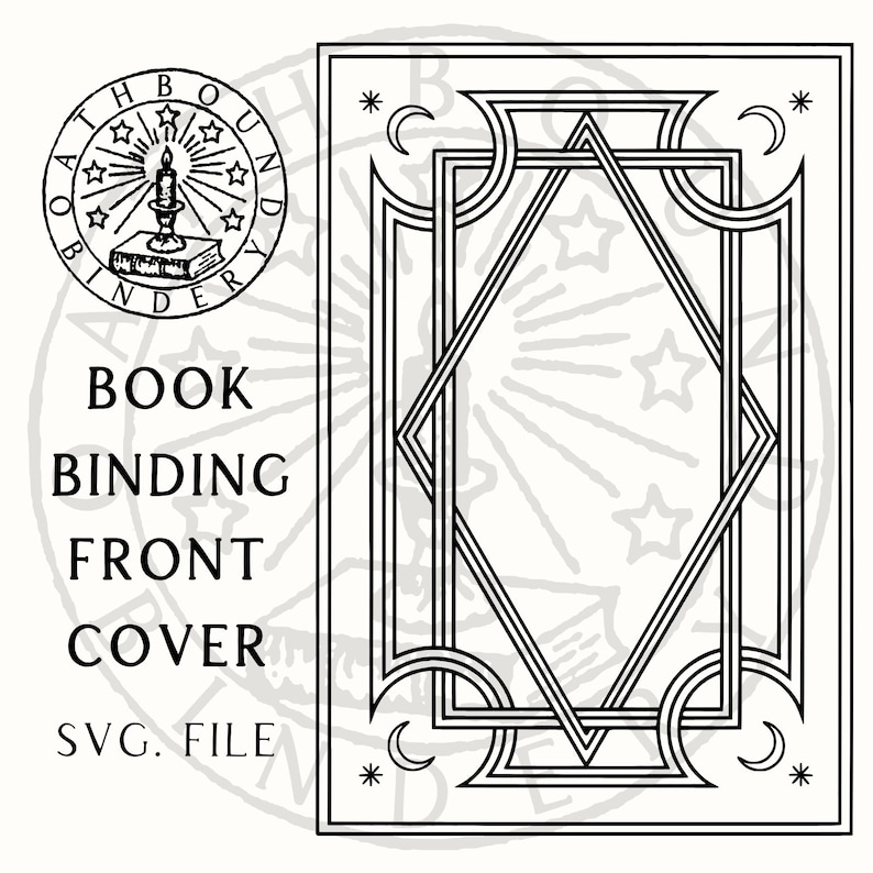Witchy Bookbinding Cover SVG Cut File - Vintage Book Cover Design Files ...