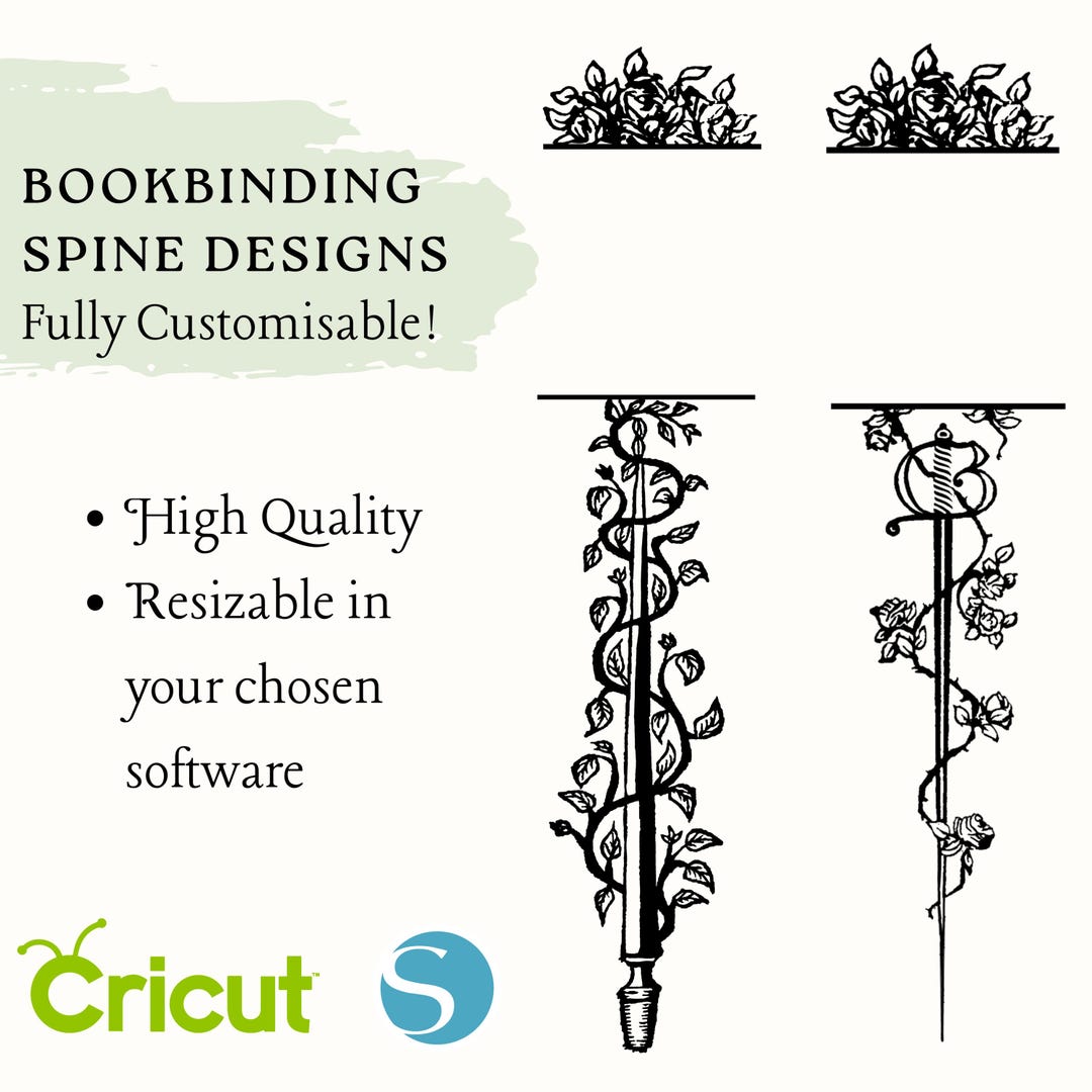 Fantasy Bookbinding Spine Designs - PNG Files for Rebinding Vinyl ...