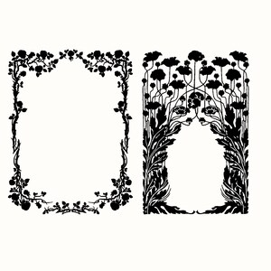 5 Vintage Bookbinding Cover SVG Cut Files - Floral Book Front Cover ...