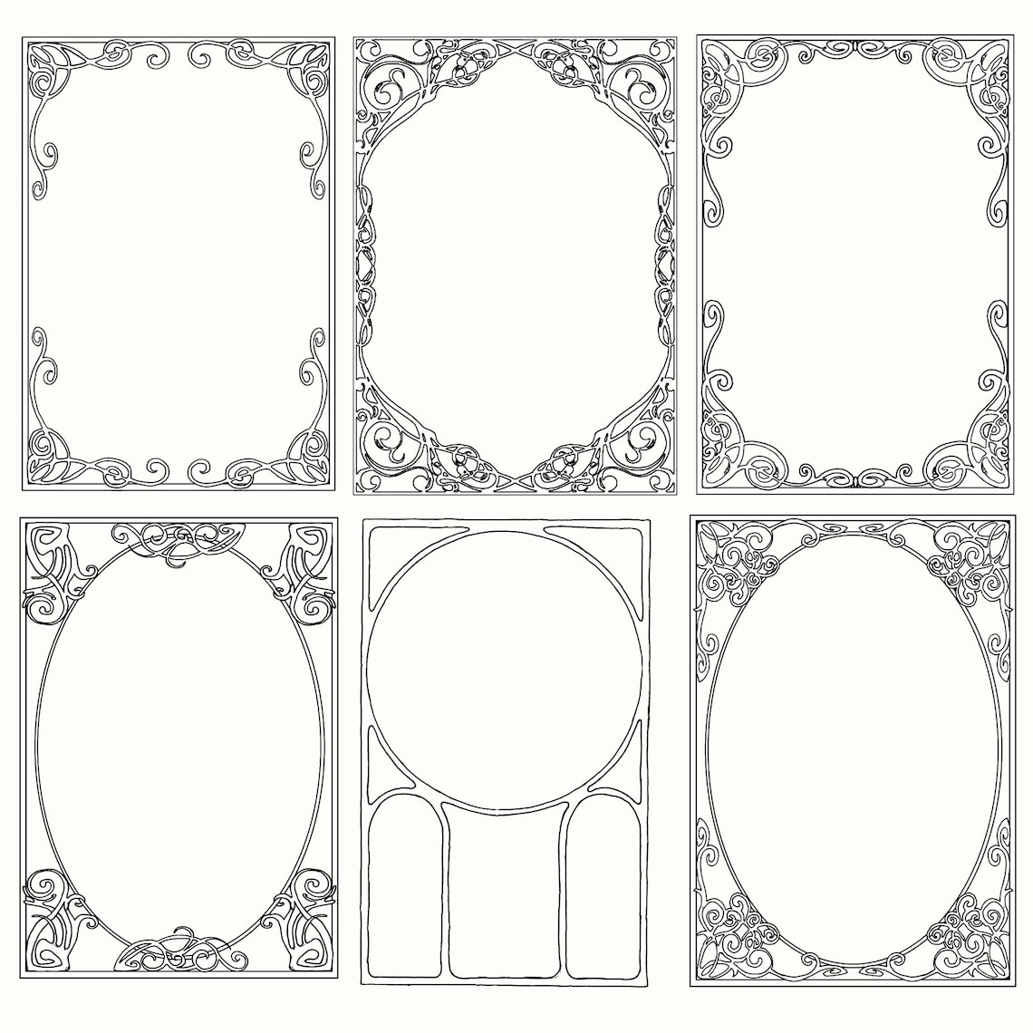 Bookbinding Front Cover Designs - 6 SVG Cut Files for Rebound Books ...