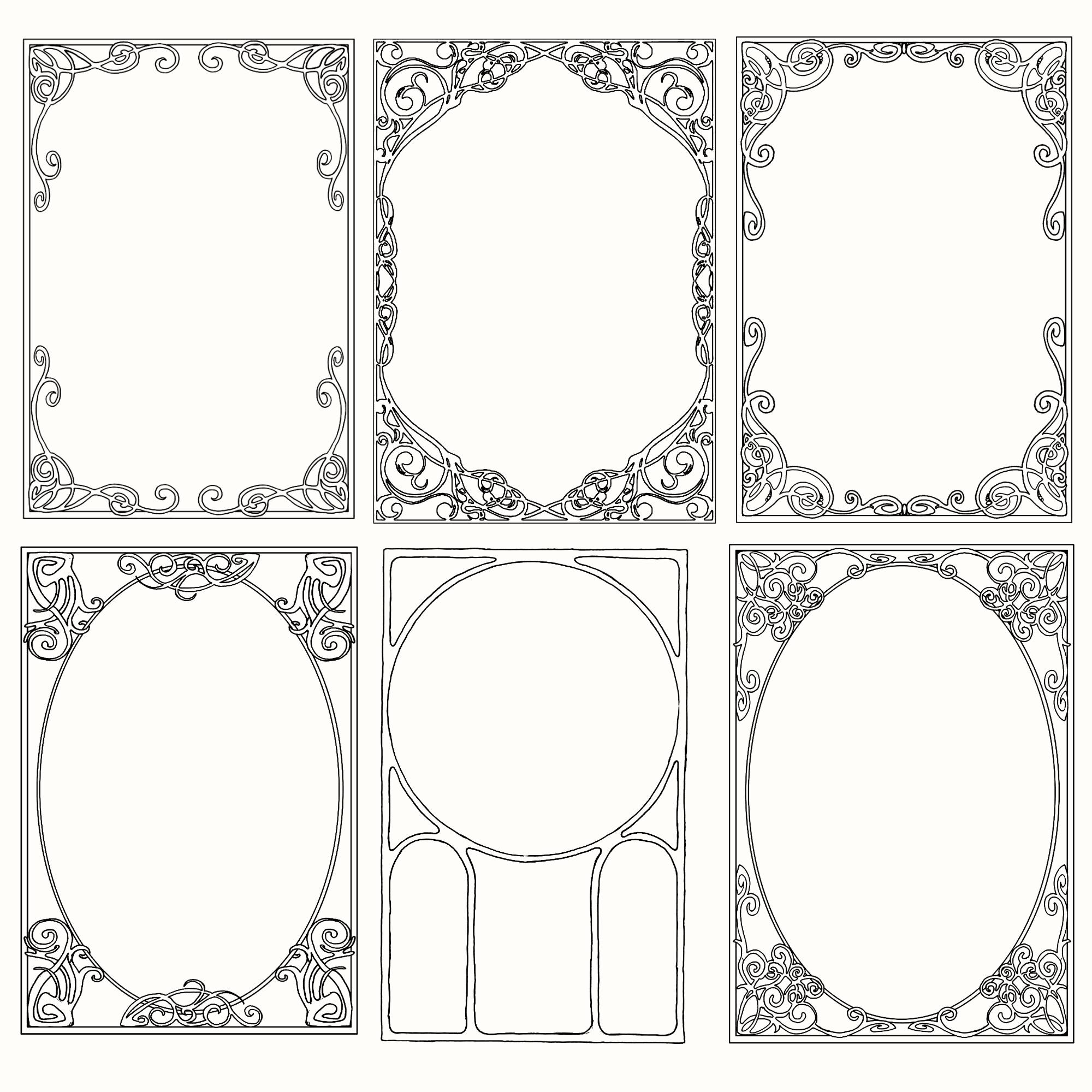 Bookbinding Front Cover Designs - 6 SVG Cut Files for Rebound Books ...
