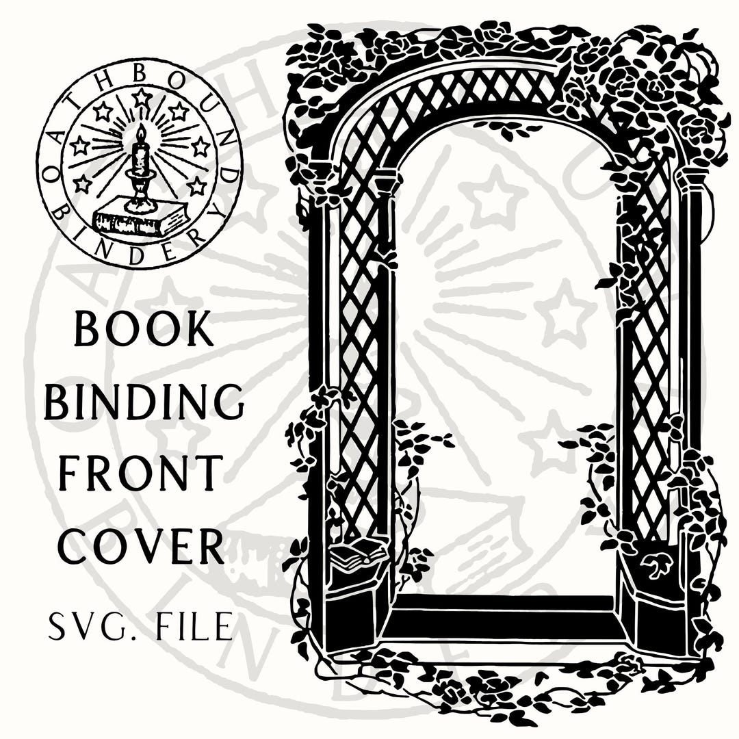 Floral Bookbinding Cover SVG Cut File - Vintage Front Cover Design ...