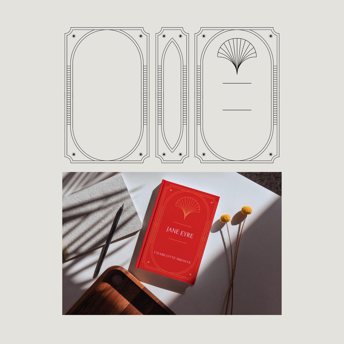 Vintage Art Deco Book Cover PNG Cut File for Bookbinding / Cricut ...