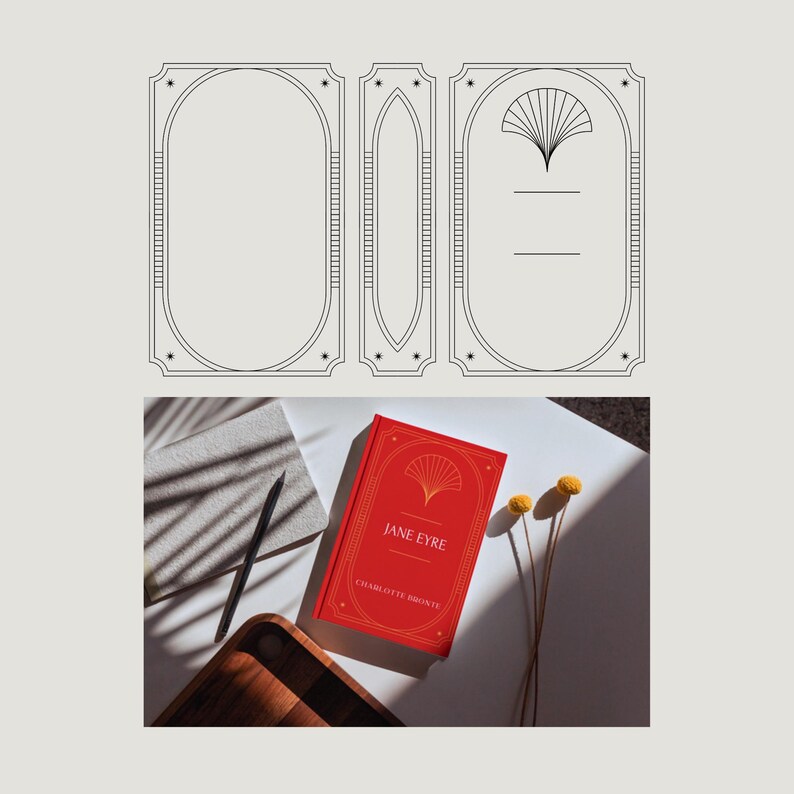 Vintage Art Deco Book Cover PNG Cut File for Bookbinding / Cricut ...