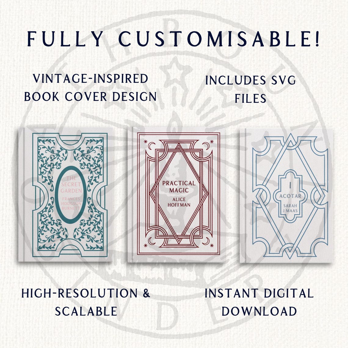 3 Bookbinding Cover SVG Cut Files - Floral and Border Book Front Cover ...