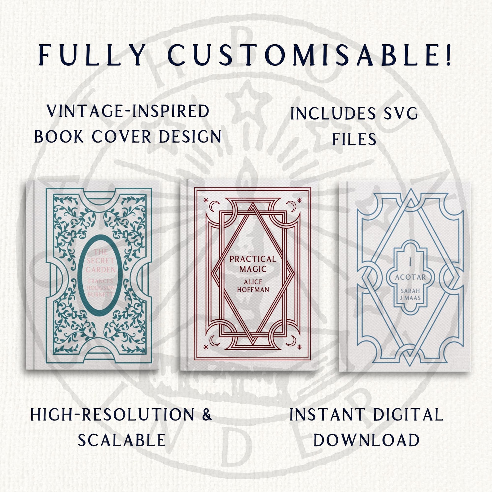 3 Bookbinding Cover SVG Cut Files - Floral and Border Book Front Cover ...