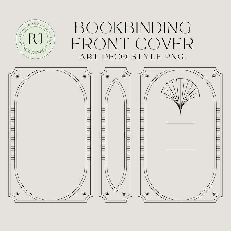 Vintage Art Deco Book Cover PNG Cut File - for Bookbinding / Cricut ...