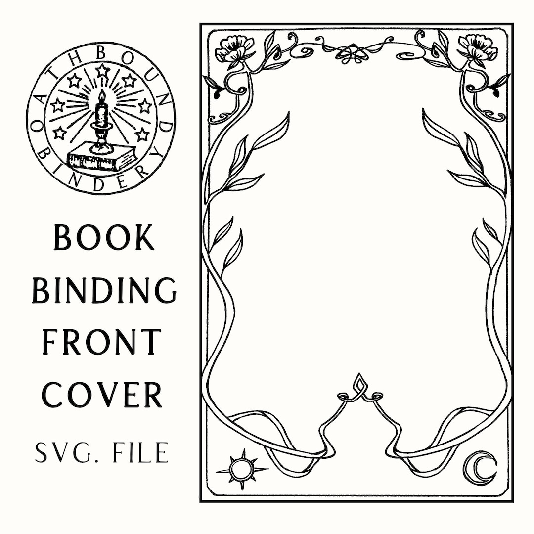 Bookbinding Cover SVG Cut File - Vintage Book Front Cover Design Files ...